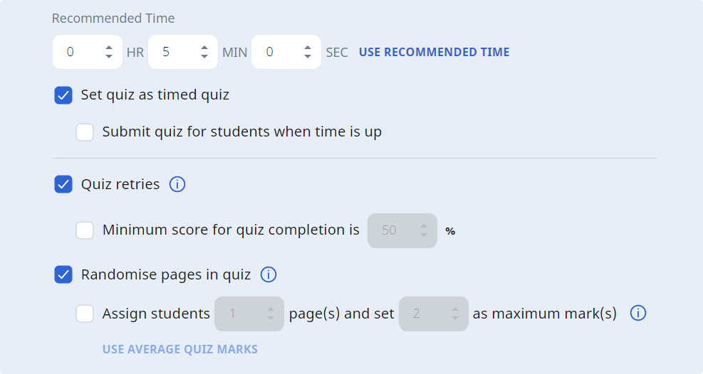 (A1) Create Quizzes