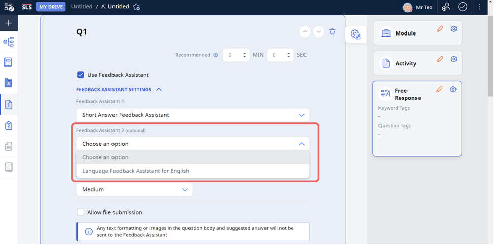 (C1,iii) Add Short Answer Feedback Assistant (Enhanced)