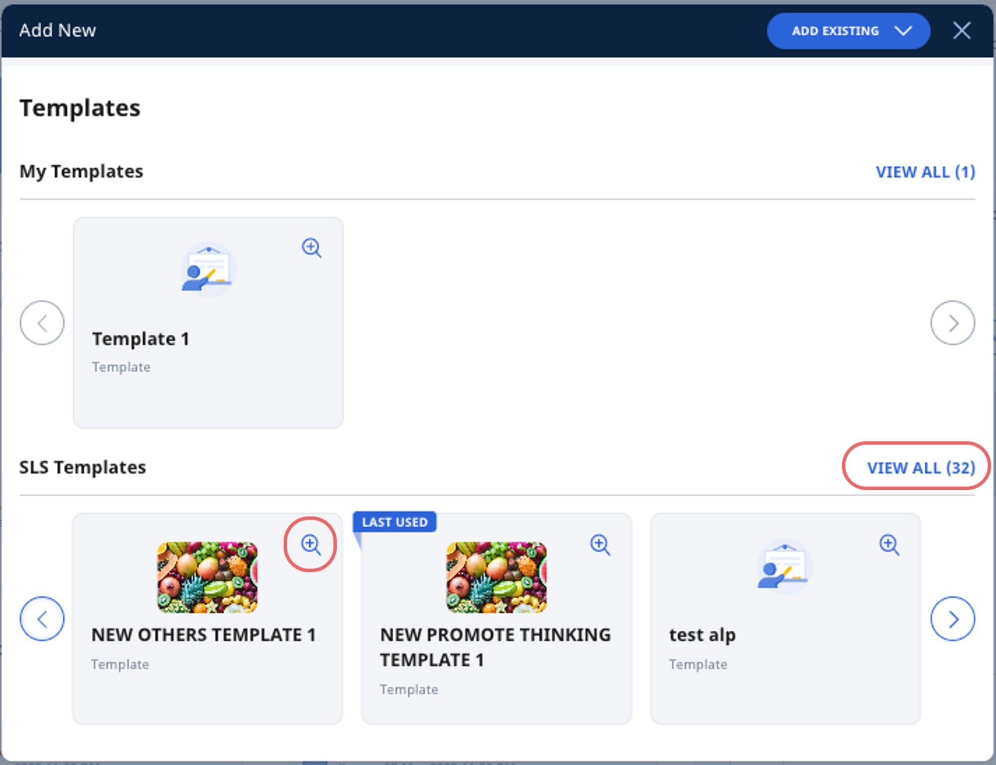 (A1,1) Add New using Templates