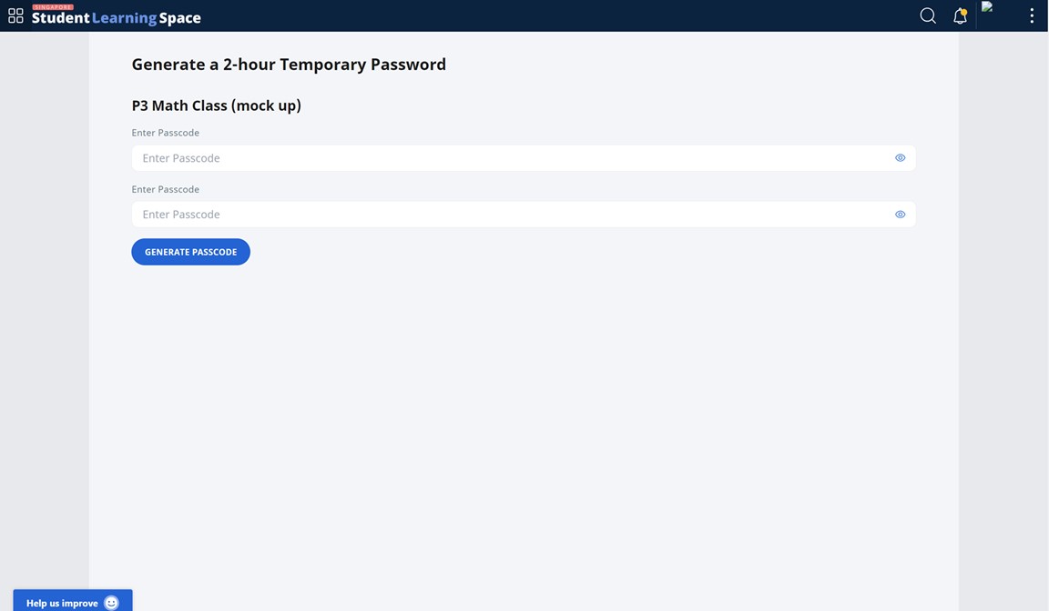 (A1,iii) Generate Passcode for Students
