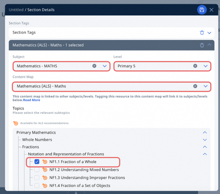 (E1,v) Tag Resources to Adaptive Learning System (New)