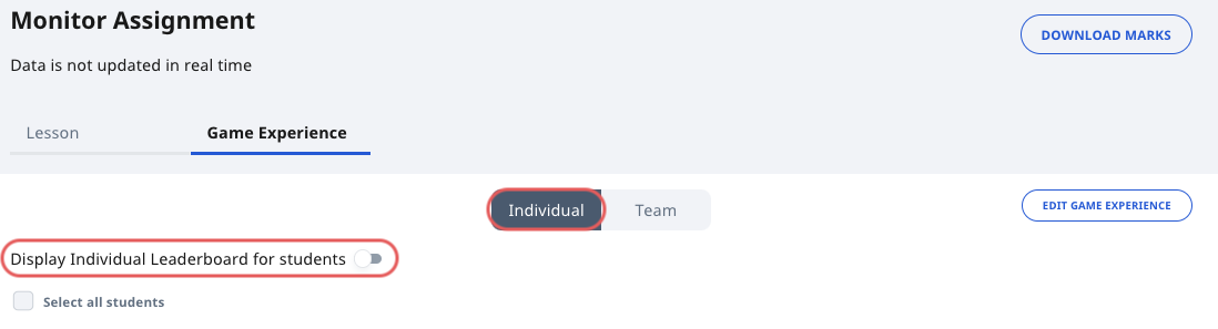 (B1) Display Leaderboard for Students (Improved)