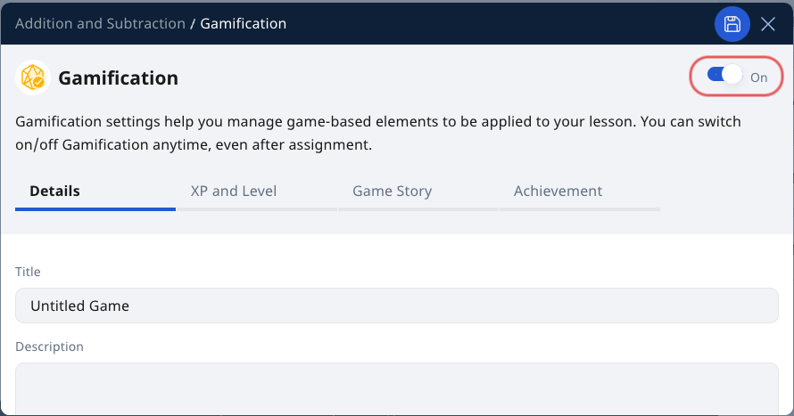 (A1) Manage Gamification Settings